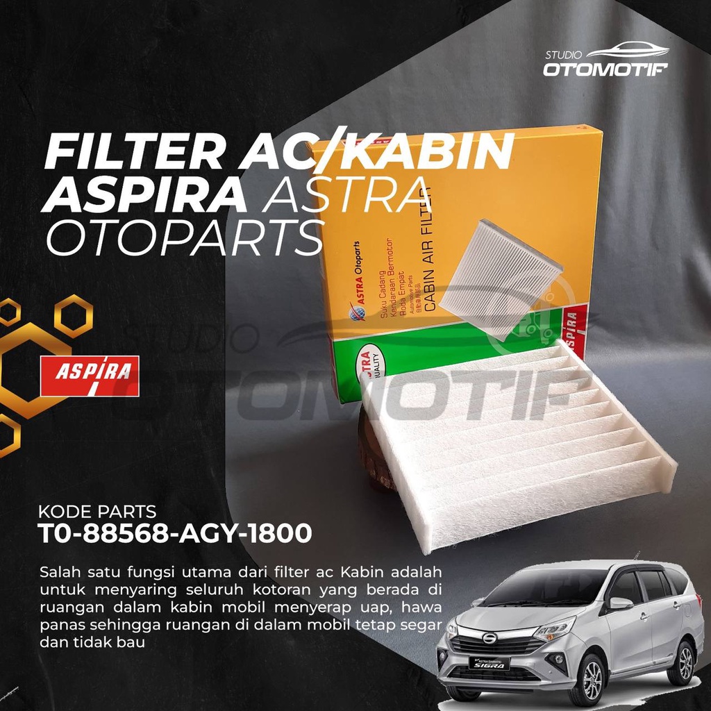 Jual ASPIRA FILTER AC Calya Sigra FILTER KABIN TO-88568-BZ60 | Shopee ...