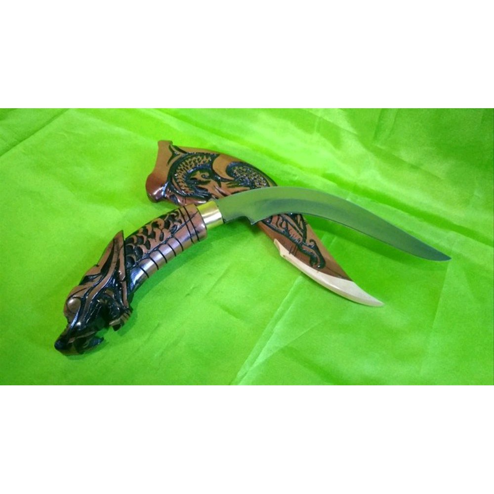 Jual Pisau Antik Kuku Macan Motif Rasamala Ukir Kepala Naga | Shopee ...