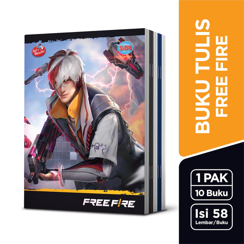 Jual SiDU Buku Tulis Free Fire 58 Lembar - 10 buku SDU EB 58 FF ...