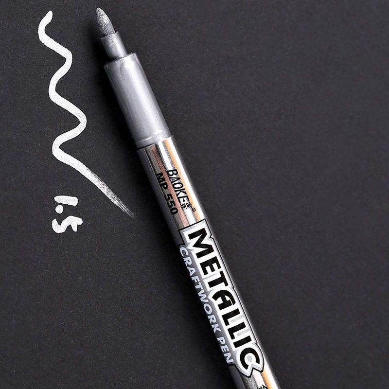 Jual COD-Metallic Pen Baoke Gold Silver Pen Marker Spidol metalik emas ...