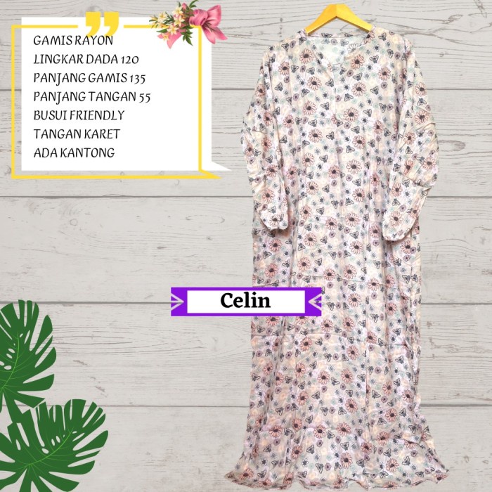 Jual New Trend Promo Daster gamis busui lengan panjang 3/4 rayon ...