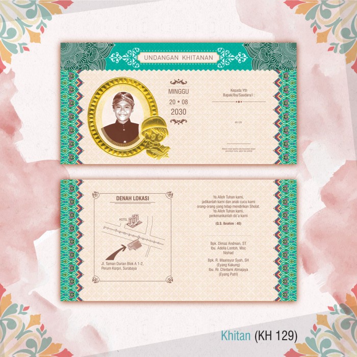Jual Blangko Undangan SUNAT / KHITANAN ANAK / SUNANTAN / KHITAN KH 129 ...