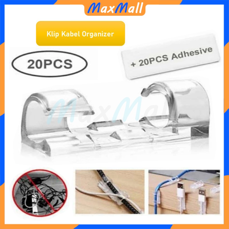 Jual KLIP KABEL ORGANIZER ISI 20PCS PERAPIH KABEL TEMPEL DINDING ...