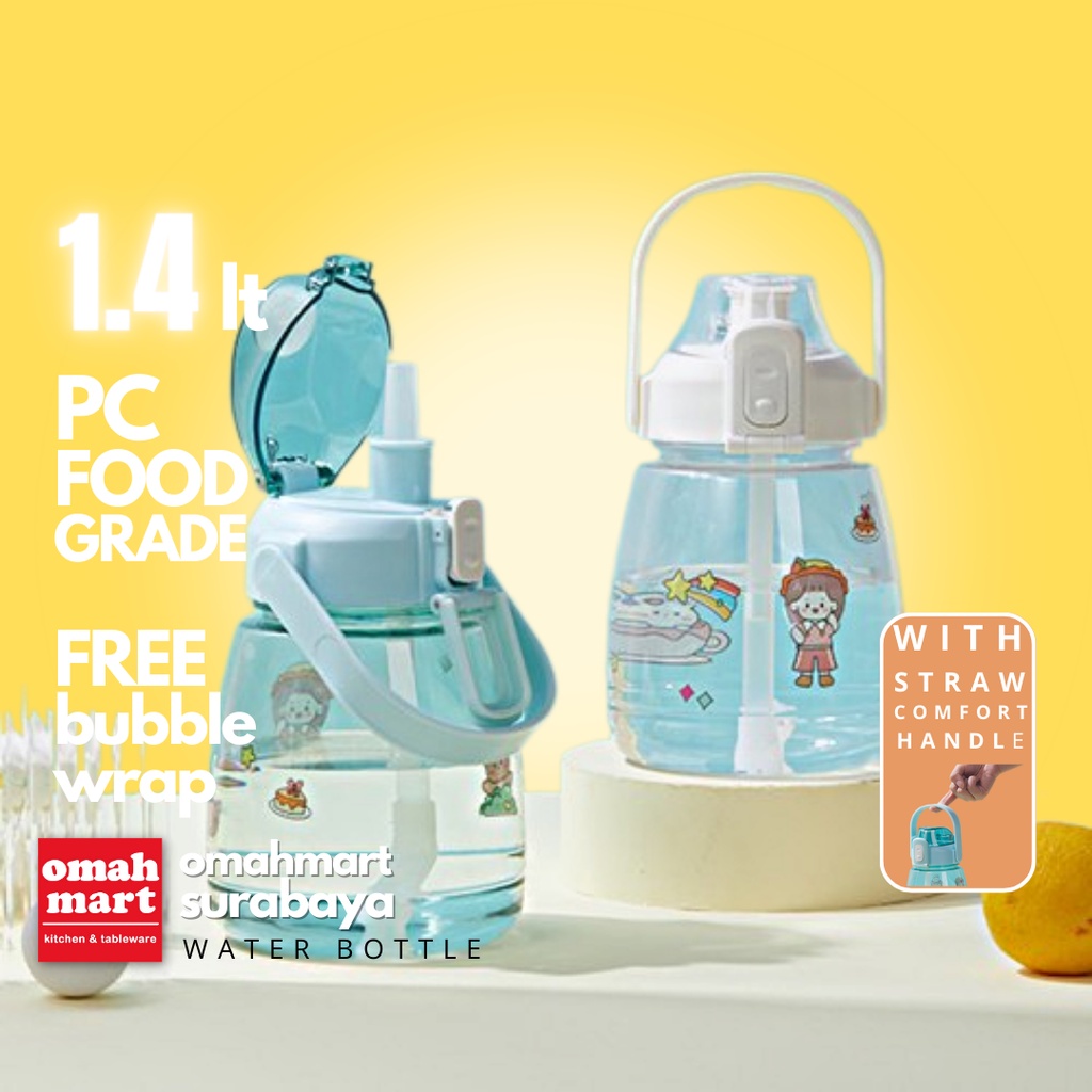 Jual BONBOX Botol Tempat Minum Anak 1 Liter Lucu sticker 2D Anti Pecah ...