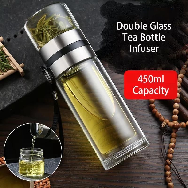 Jual Botol Double Glass Bottle Tea Purifier Infused Water / BOTTLE ...