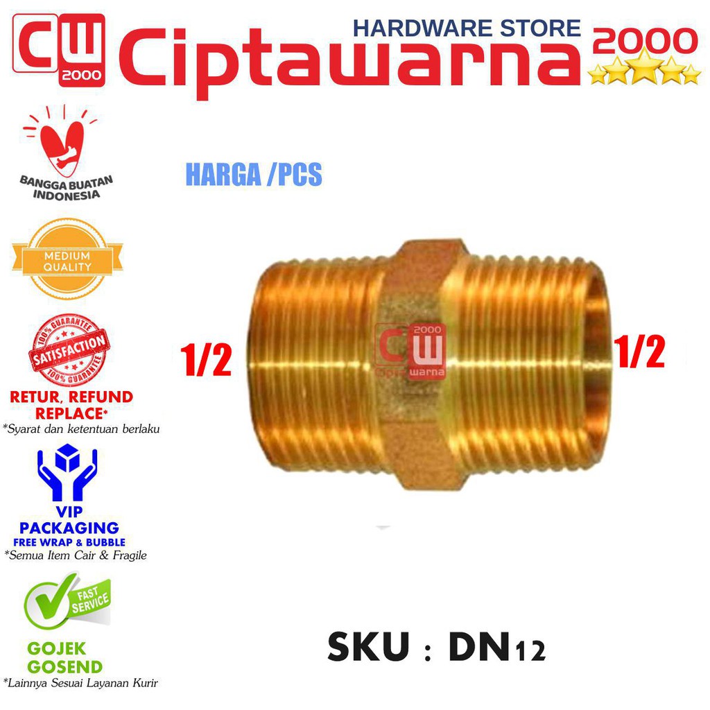 Jual Adapter Double Nipple Dobel Nepel 1/2M X 1/2M Kuningan | Shopee Indonesia