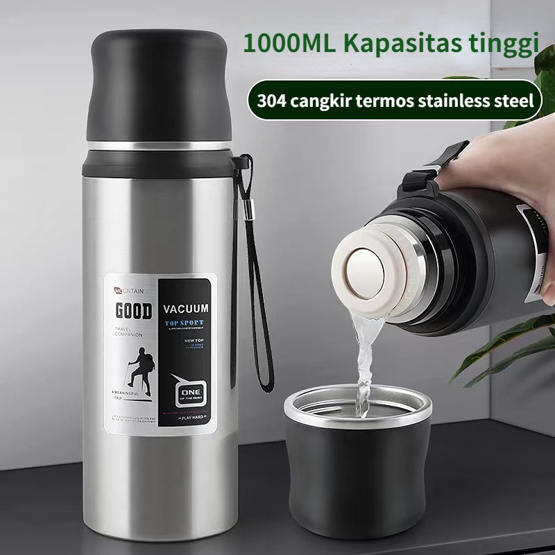 Jual Termos Air Panas 1 Liter Tahan panas / Termos stainless 316 Vacuum ...