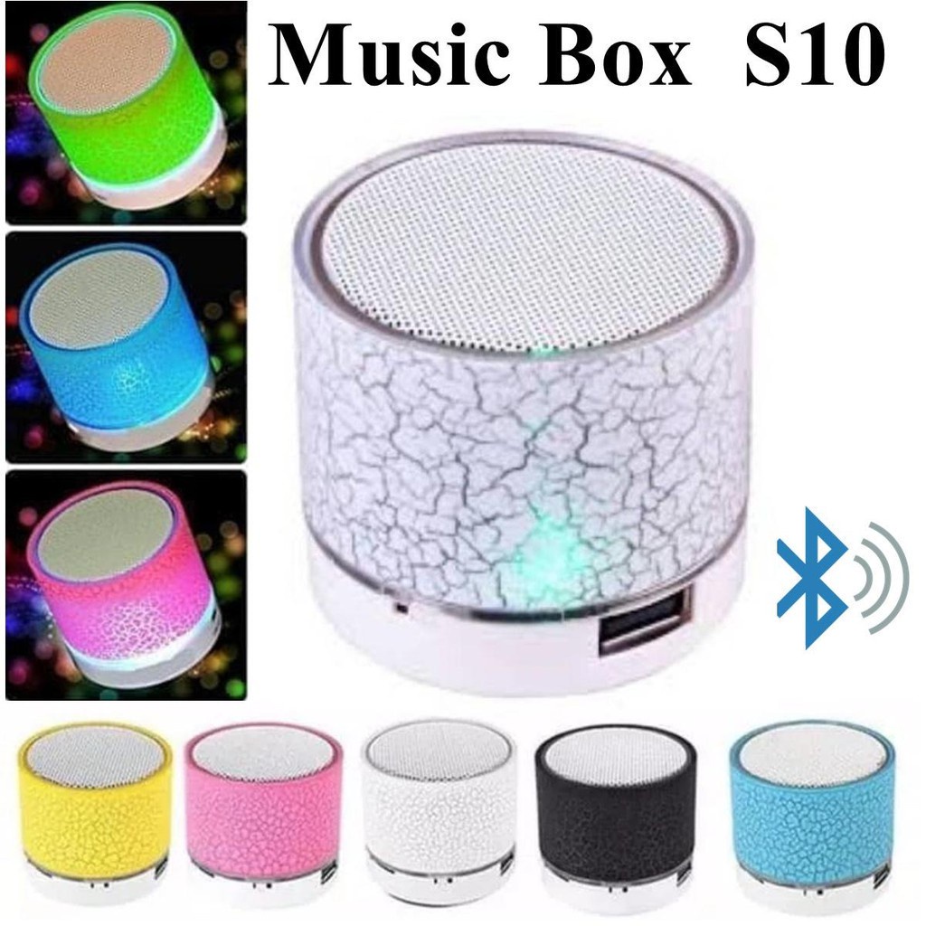 Jual Speaker Mini Bluetooth Portabel Retak Lampu Led Music Box S6 s10 ...