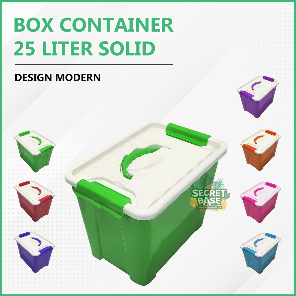 Jual BOX CONTAINER 25 LITER SOLID - Dengan Pegangan Handle (Berwarna ...