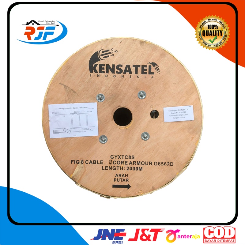 Jual Kabel FO 12 Core Armoured Fig 8 Merk Kensatel Panjang 2000 Meter ...