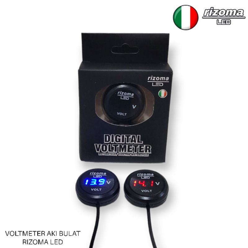 Jual VOLT METER VOLTMETER DIGITAL BULAT RIZOMA LED PENGUKUR AKI UNIVERSAL MOTOR -GSV | Shopee ...