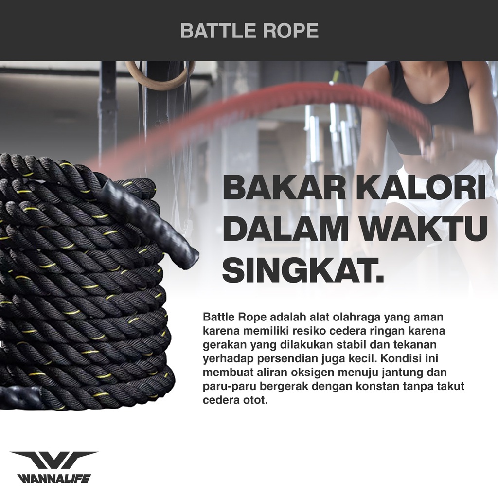 Jual Battle Rope Battling Ropes Tali Fitness Crossfit Workout 9 meter ...