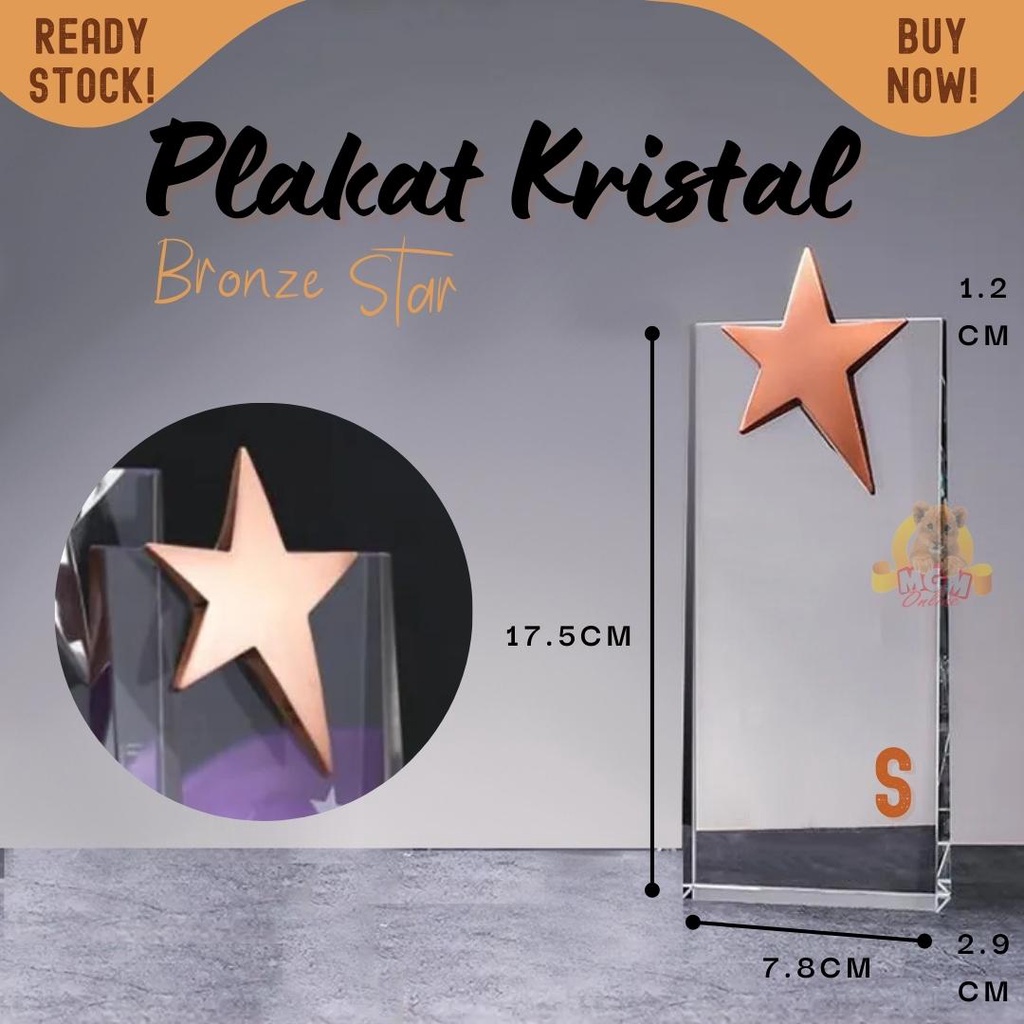 Jual P73-S Plakat BINTANG kristal Trophy Crystal kaca Piala kejuaraan ...