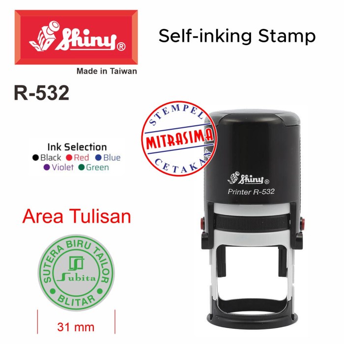 Jual Stempel Shiny R-532 ( Shiny bentuk bulat R532 Tipe R 532 ...