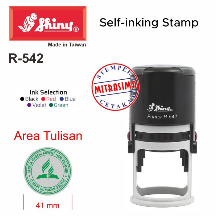 Jual Stempel Shiny R-542 ( Shiny bentuk bulat R542 Tipe R 542 ...