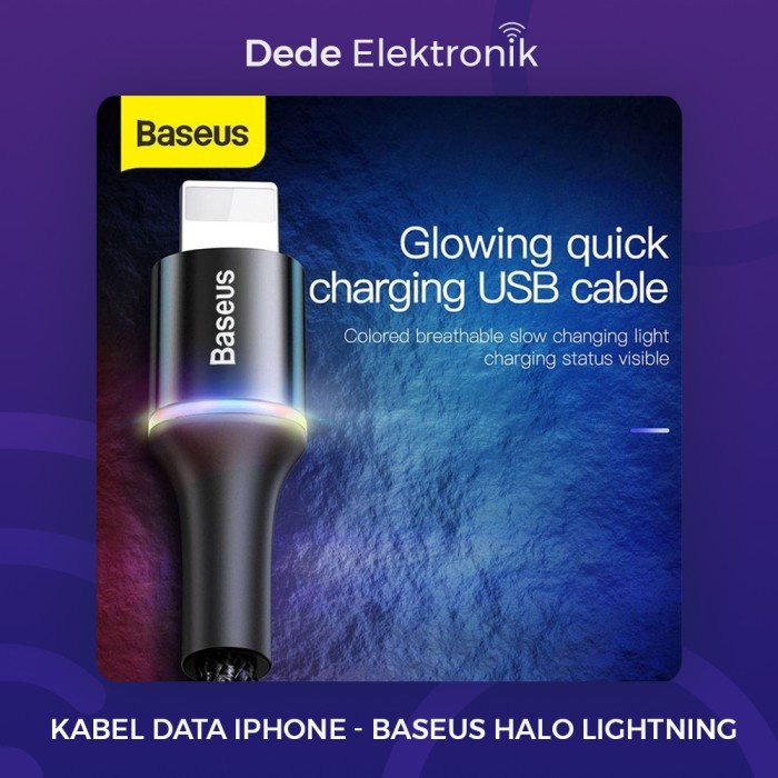 Jual Baseus Kabel Data IPhone Halo LED Lightning Cable Fast Charging ...