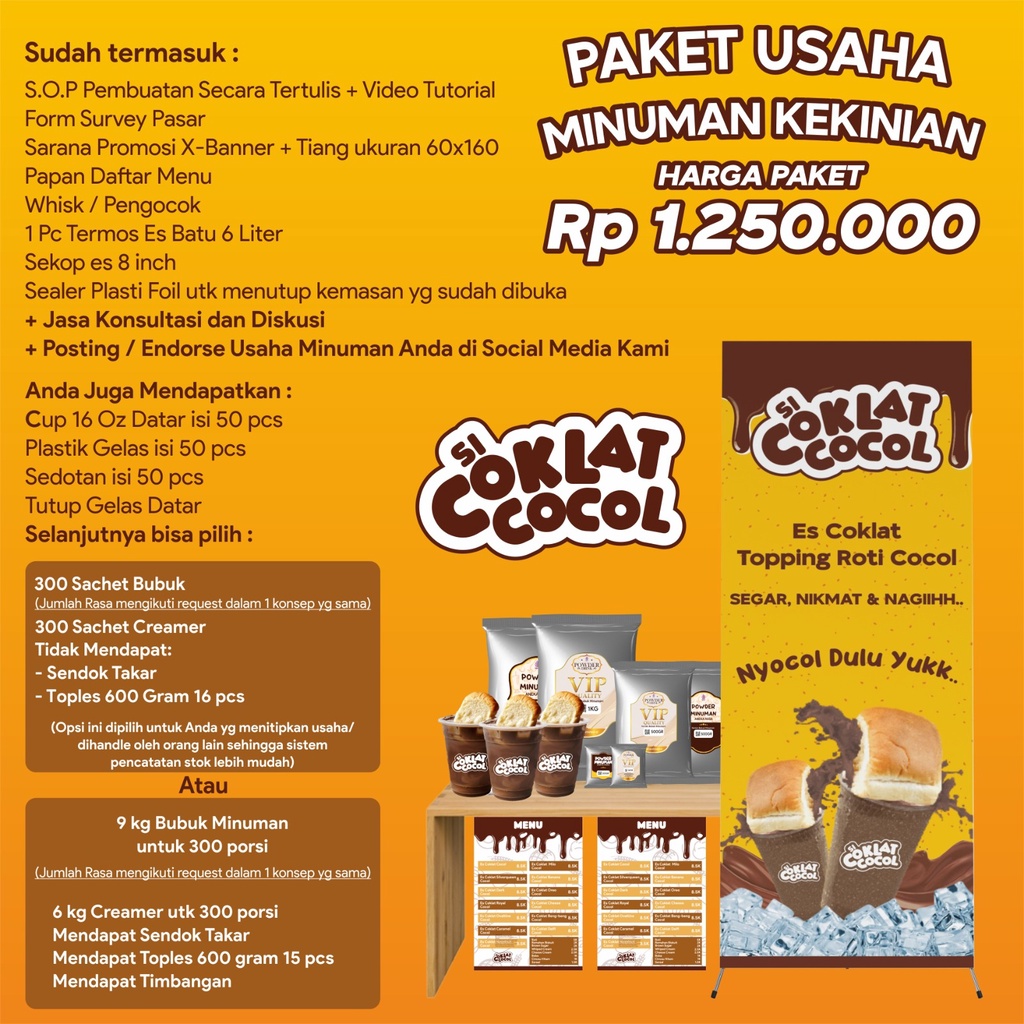 Jual Paket Usaha Minuman Paket Bahan Tanpa Booth Es Celup Si Coklat ...