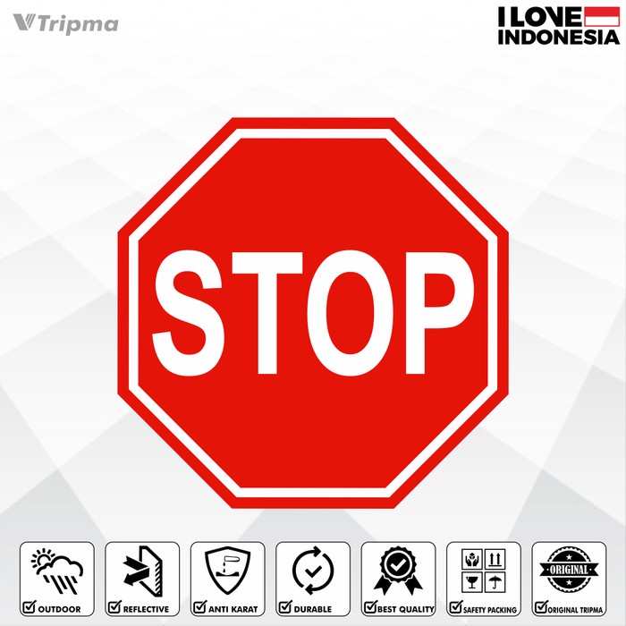 Jual Rambu Stop Octagonal 50cm x 50cm - Plat Aluminium | Shopee Indonesia