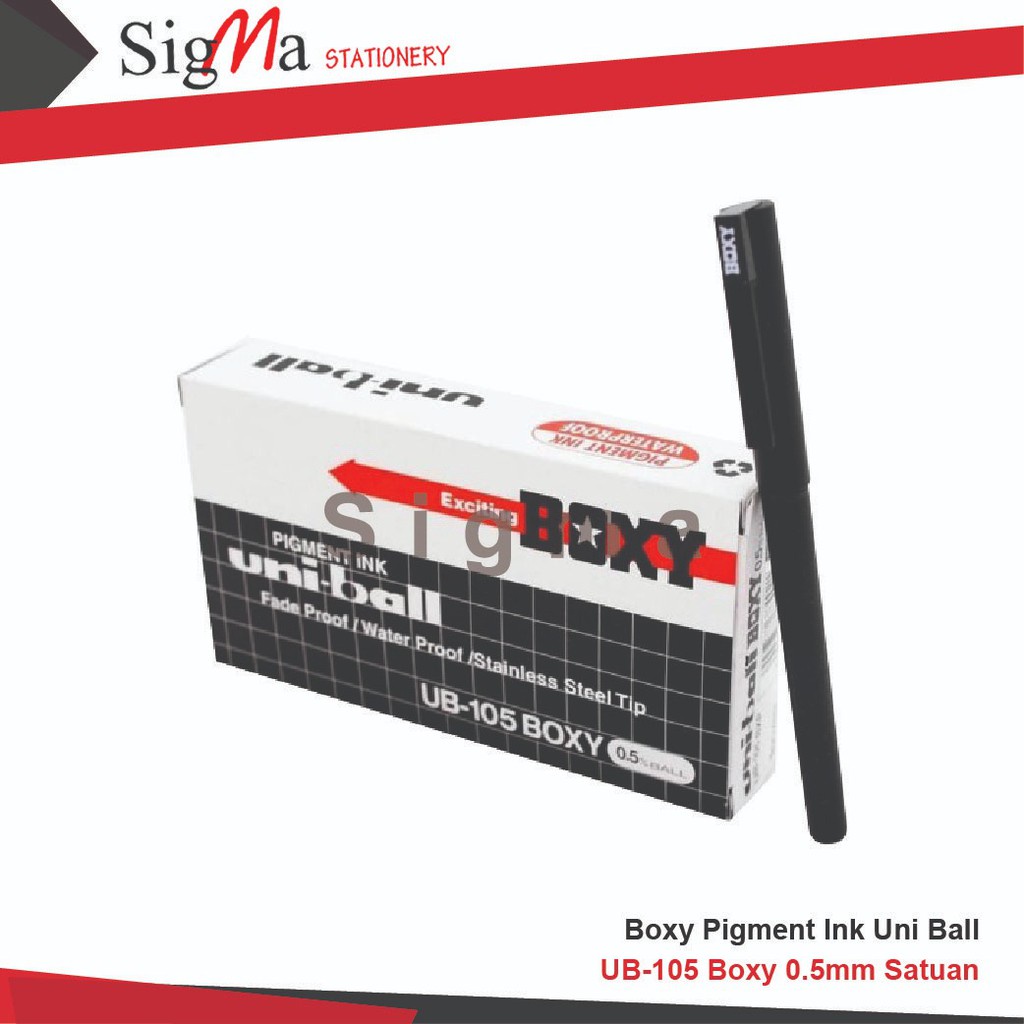 Jual Pulpen Boxy Pigment Ink Uni Ball UB-105 Boxy 0.5mm (Pcs) | Shopee ...