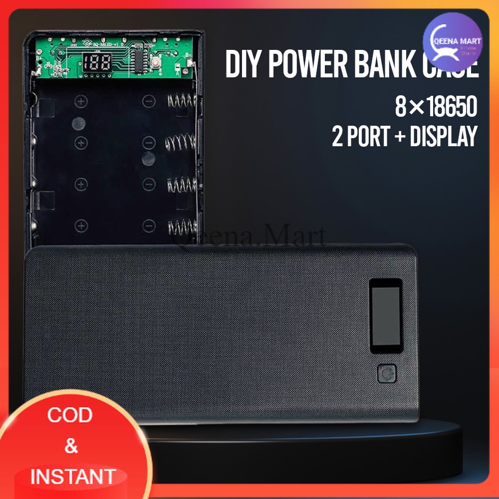 Jual CASING Power Bank 8x18650 2 Port + Display - A8 | Shopee Indonesia