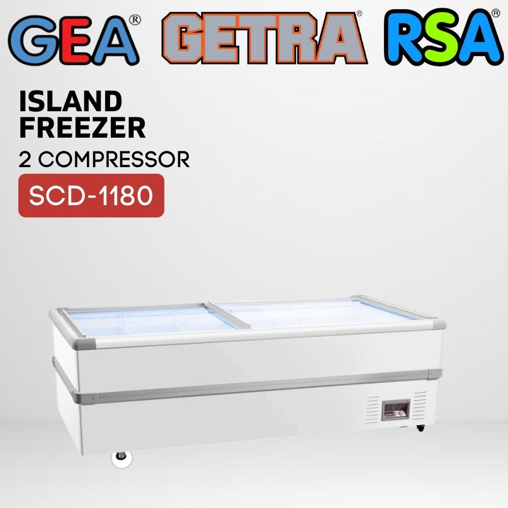 Jual ISLAND FREEZER GEA SCD 1180 SLIDING GLASS FLAT 2 KOMPRESOR GARANSI ...