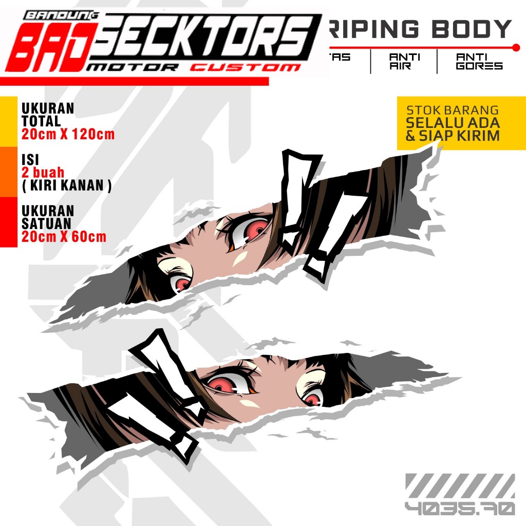 Jual Stiker Decal striping MOTOR / MOBIL anime 1 | Shopee Indonesia