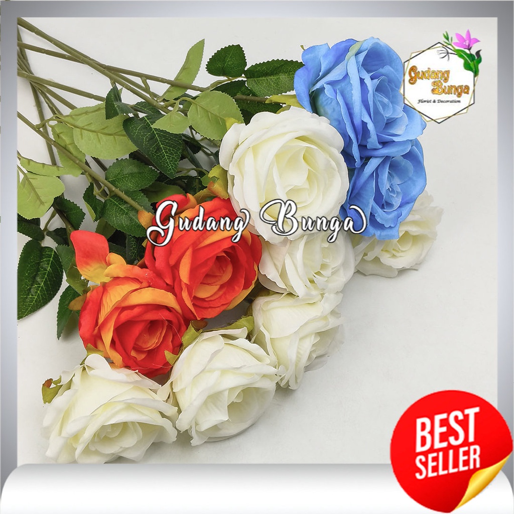 Jual Rose Single Kain - Bunga Mawar Kain 1 Tangkai Panjang 50 CM Satuan ...