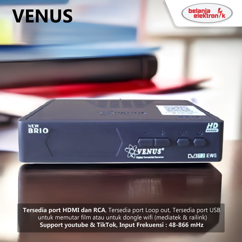 Jual Set Top Box STB VENUS NEW BRIO DVB-T2 Receiver TV Digital | Shopee ...