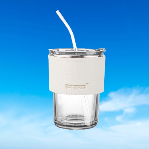 Jual Tumbler Minum Aesthetic Sedotan Kaca Tahan Panas | Gelas Minum ...