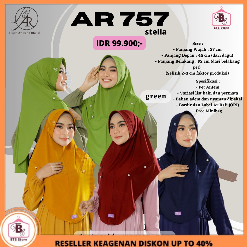 Jual Hijab Instan Cantik AR 757by Ar-Raffi | Shopee Indonesia