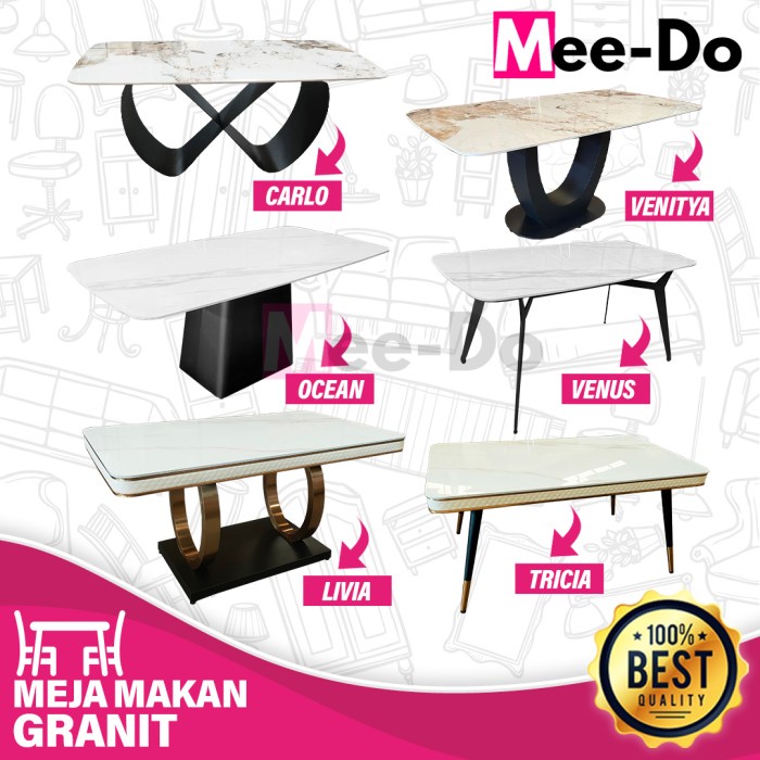Jual Meja Makan Minimalis Mewah Batu Granit Modern | Shopee Indonesia