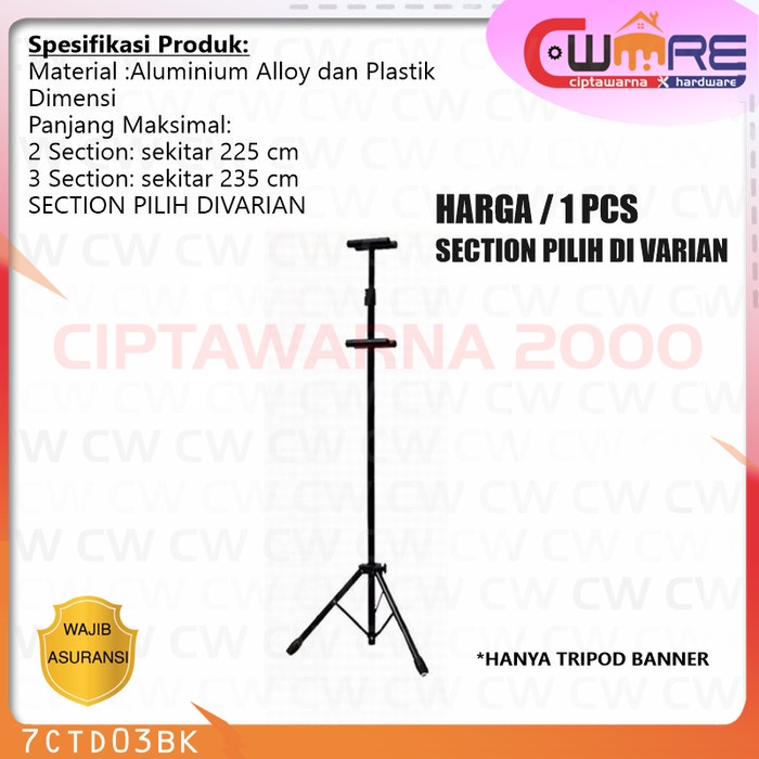 Jual Telescopic Tripod Tiang Poster Banner Iklan Stand 2 3 Section ...