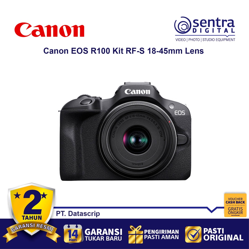 Jual Canon EOS R100 Kit RF-S 18-45mm Lens Mirrorless Camera | Shopee ...
