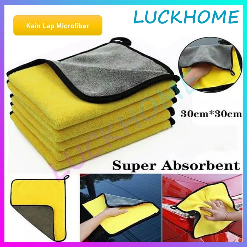 Jual Kain Lap Microfiber Serbaguna 30x30cm Kain Lap Mobil Motor 2 Sisi ...