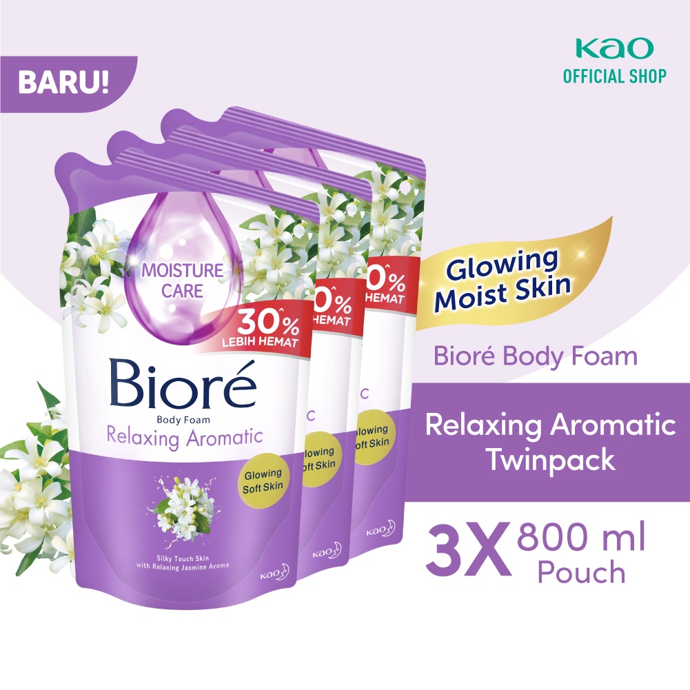 Jual Biore Sabun Mandi Cair Relaxing Aromatic Pouch 800 ml Triple Pack ...