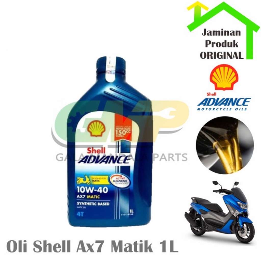 Jual Oli Shell Advance Ax7 Matic 1 Liter 10w40 4T 1000ml Oil Motor Nmax Aerox Pcx ADV Xmax Vespa ...