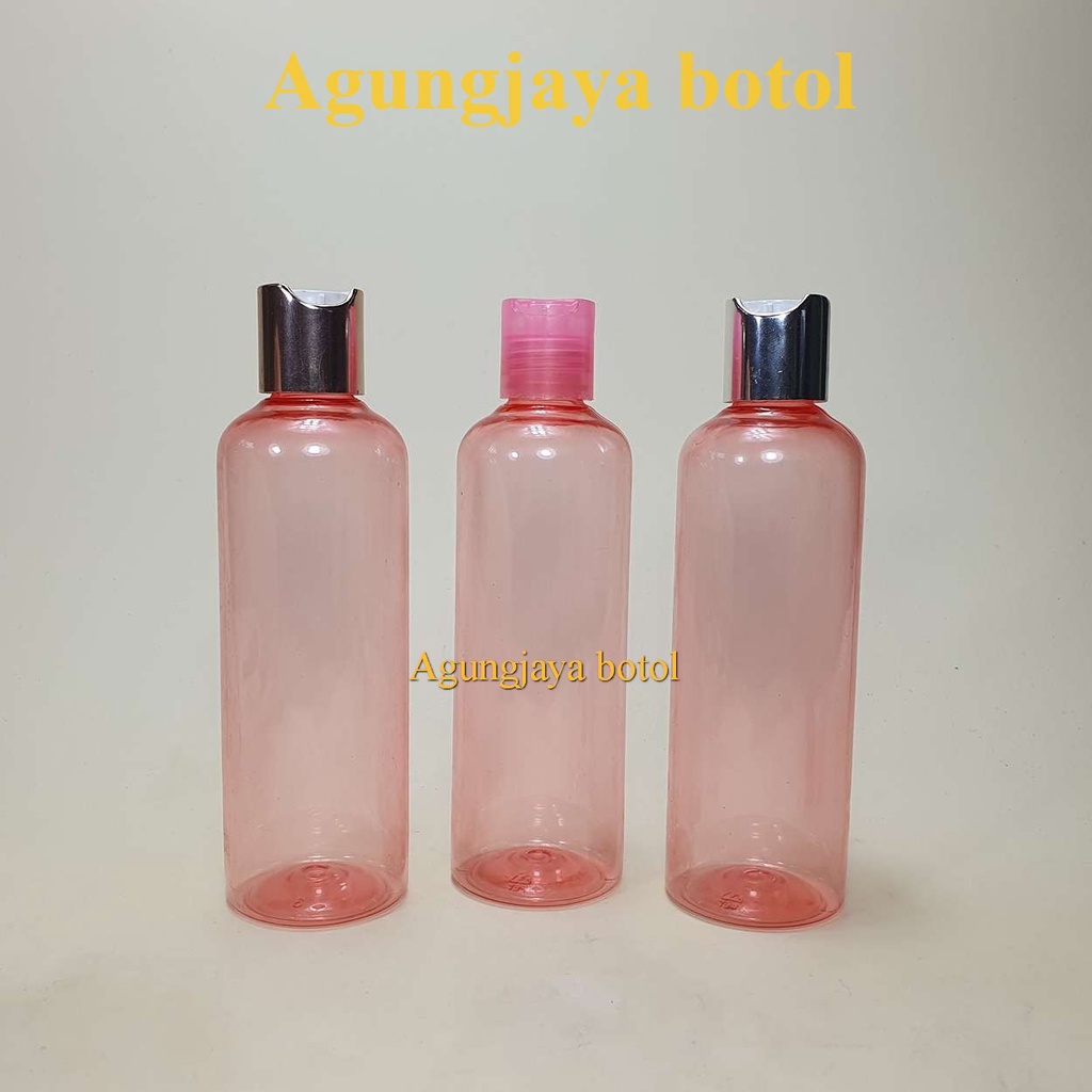 Jual Botol Pet 250 ml BR Pink Tutup Presstop / Botol Plastik / Botol Kosmetik / Botol Toner ...