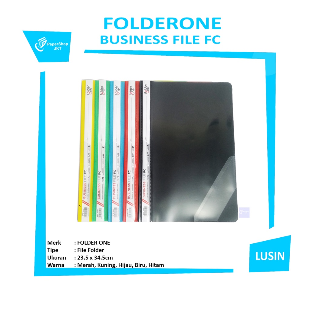 Jual FOLDERONE - Business File Map Plastik Ukuran F4 Warna - Lusin ...
