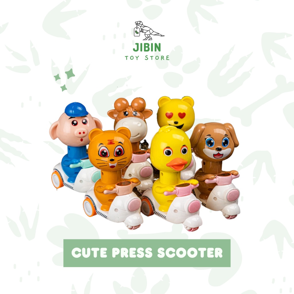 Jual JIBIN Cute Press Scooter Mainan Bebek Motor Vespa Mobil Tekan ...