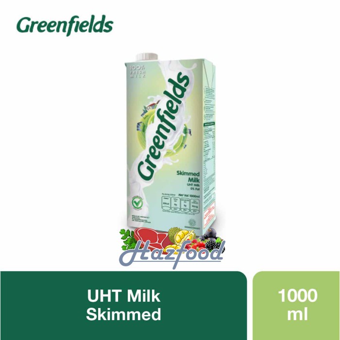 Jual Susu UHT Greenfields 1 Liter Skimmed | Shopee Indonesia