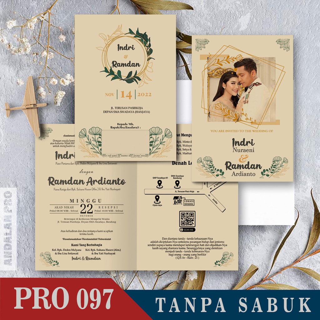 Jual Kode Toko: S13 - 50 Desain Undangan Lipat 2 Pakai Foto Sendiri ...