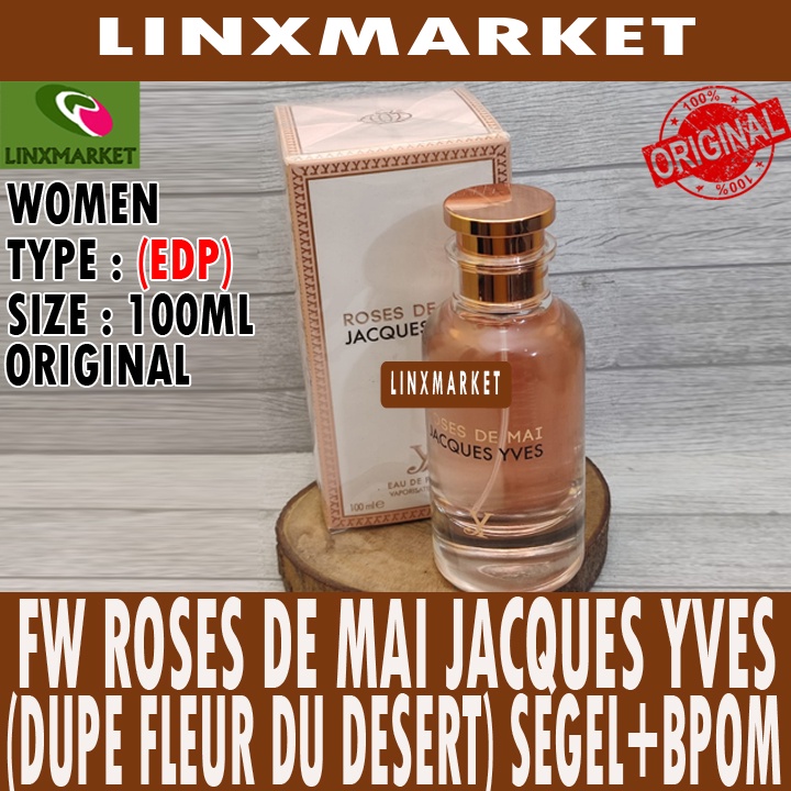 Jual FRAGRANCE WORLD ROSES DE MAI JACQUES YVES 100ML (DUPE FLEUR DU ...