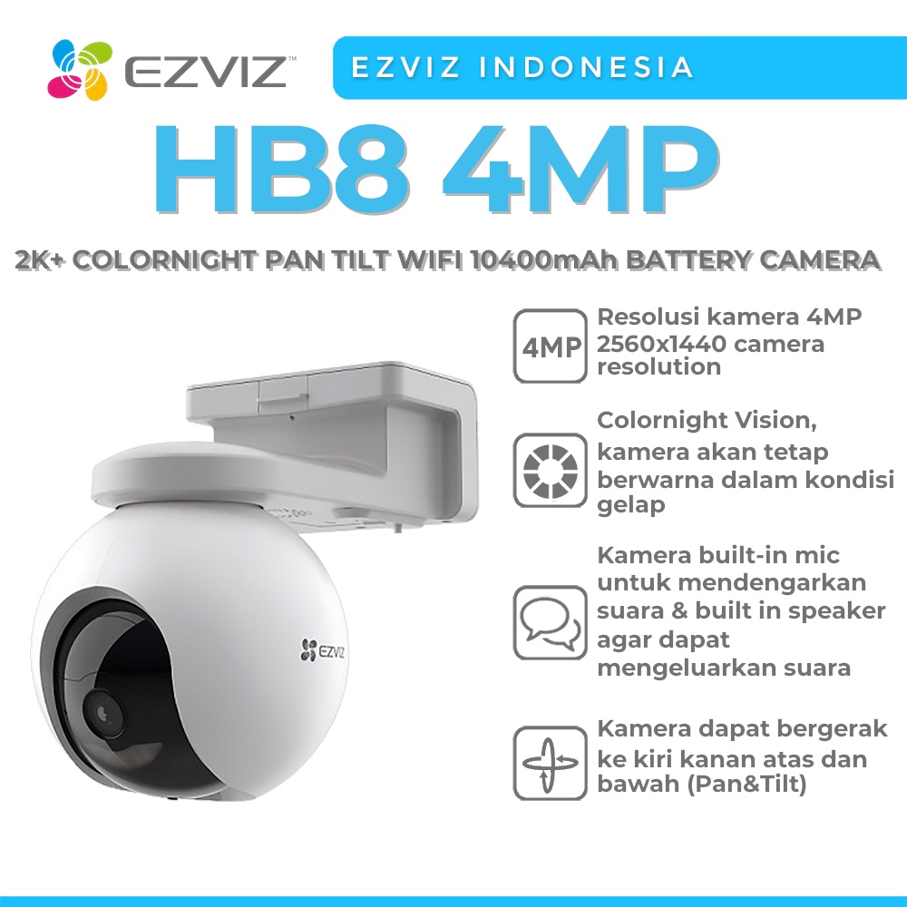 Jual EZVIZ HB8 2K 4MP - Pan & Tilt Auto Tracking Battery Outdoor WI-FI ...