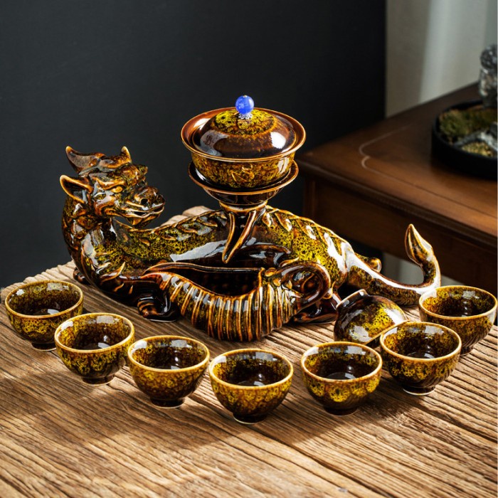 Jual Chinese Dragon Tea Pot Set Premium Ceramic 10 in 1 | Shopee Indonesia
