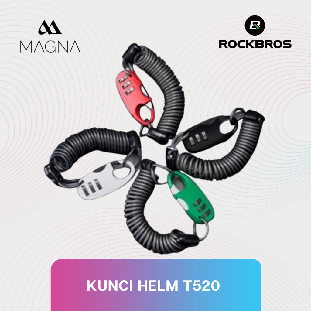 Jual Kunci Gembok Helm Sepeda Rockbros T520 Bicycle 3 Digits Code Key ...