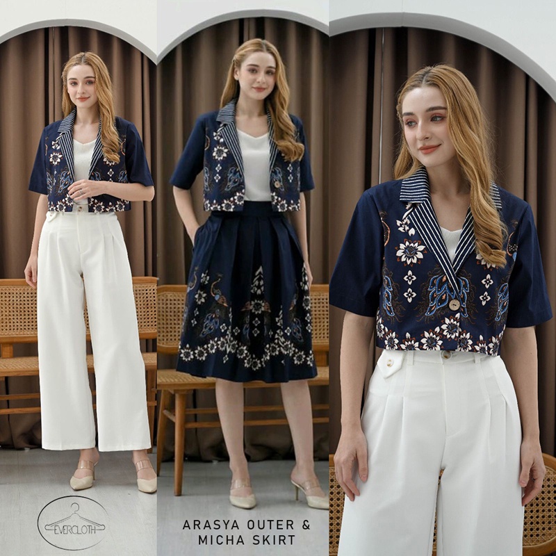 Jual Evercloth Arasya Outer Batik Wanita Outer Rompi Wanita Jumbo ...