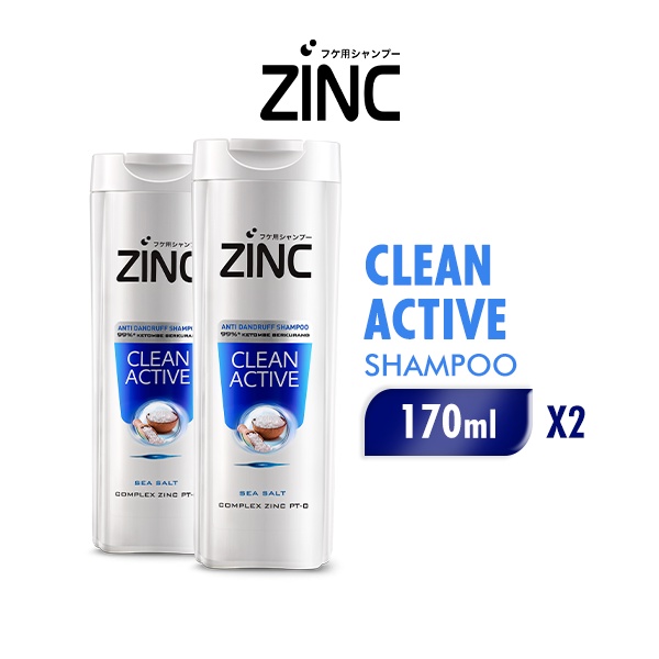 Jual ZINC Shampoo Clean Active Botol 2 x 170 mL | Shopee Indonesia