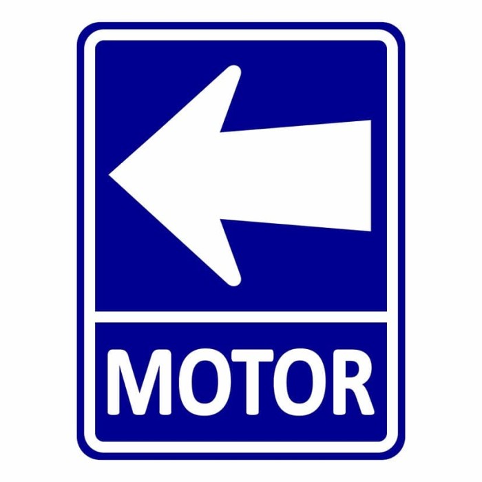 Jual Rambu Petunjuk Parkir Motor Arah Kiri 45cm x 30 cm plat akrilik ...