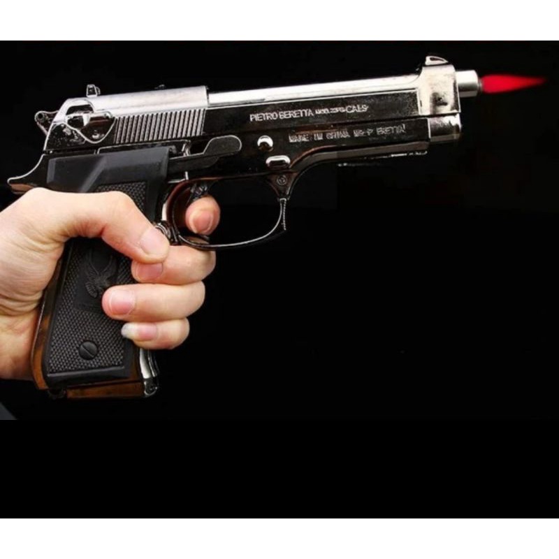 Jual korek api pistol baretta silver korek api pistol skla1:1 korek api ...