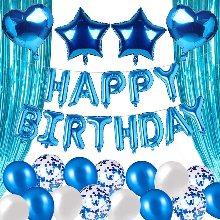 Jual Balon Foil Angka dan Huruf Biru 16inc/40cm || Balon Nama Balon ...